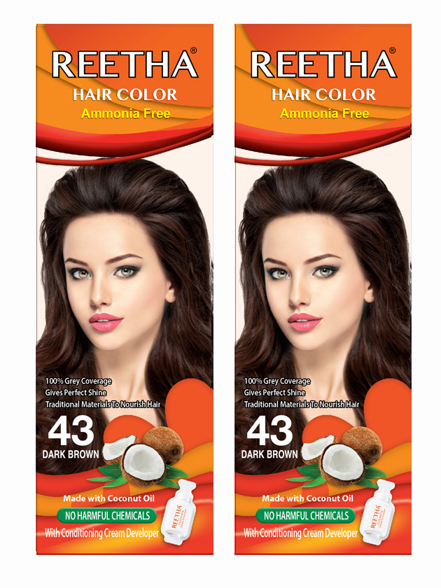 2 Packs of Reetha Hair Color 43 Dark Brown Small | Daraz.pk