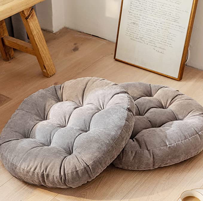 Premium Round Shape Velvet Floor Cushions - Set of 2 Pcs – Ball Fiber ...
