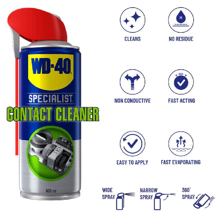 "WD40" Fast Drying Contact Cleaner with Smart Straw - 400ml Multi ...