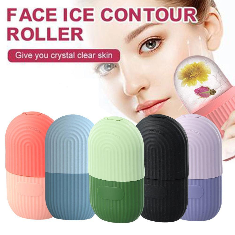 Silicone Ice Roller Facial Massage for Cryotherapy - Beauty Skin Care Massage for Collagen ...