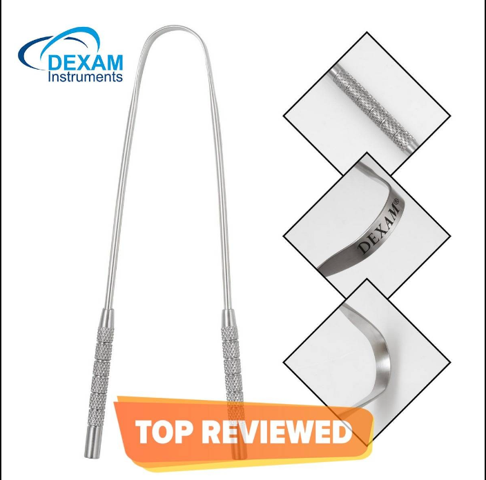 Dexam Tongue Cleaner Tongue Scraper Stainless Steel Cleaner Bacteria ...