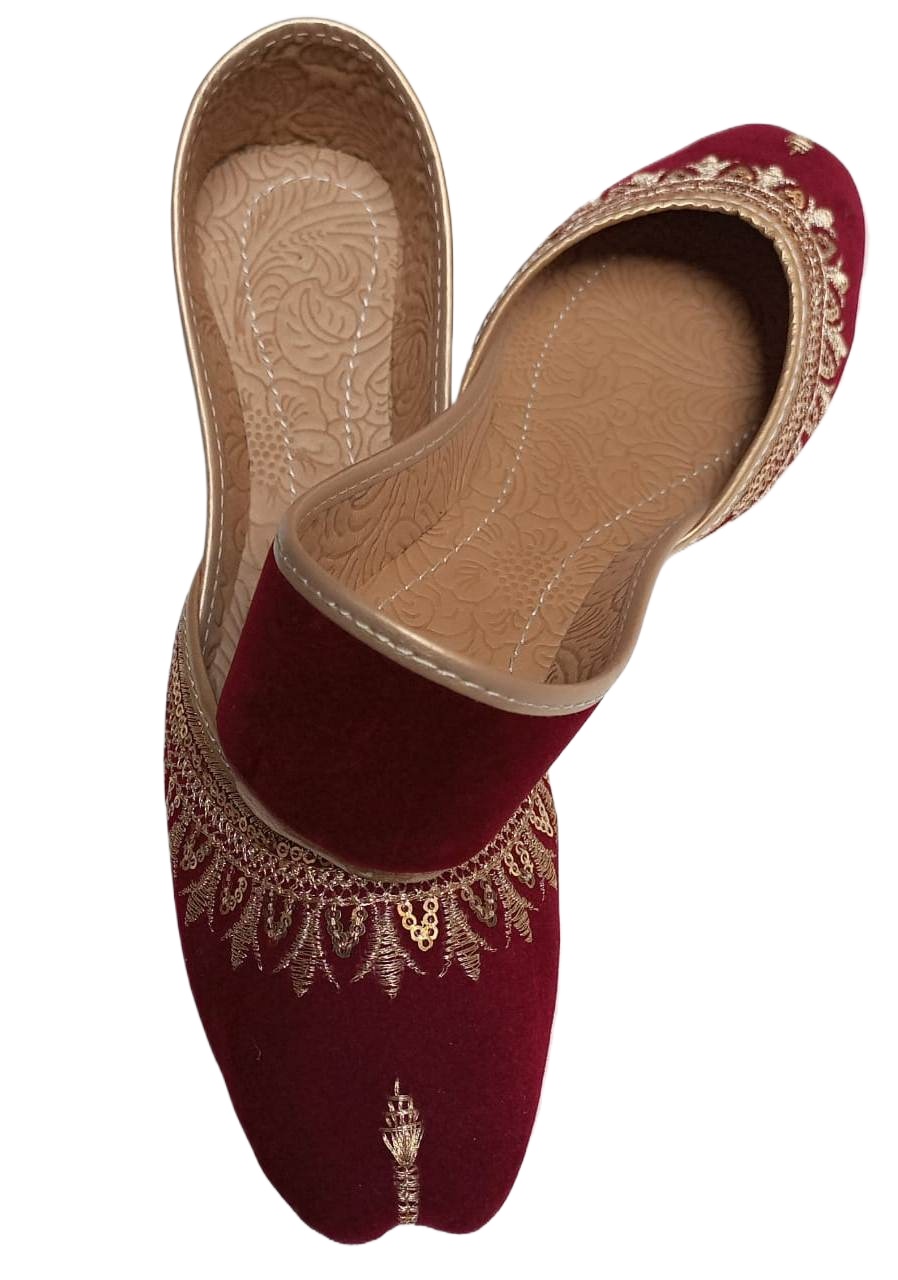 Mahroon Khussa for girl/ Yellow Khussa for Woman/ Khussa for girl/ Desi ...