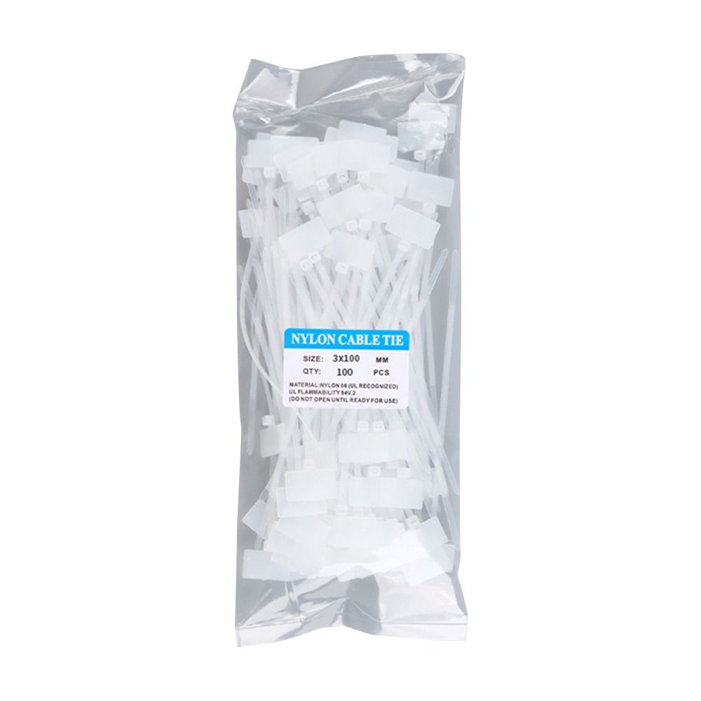 100pcs Plastic Label Self-locking Zip Ties Mesh Wire Marker Markers ...