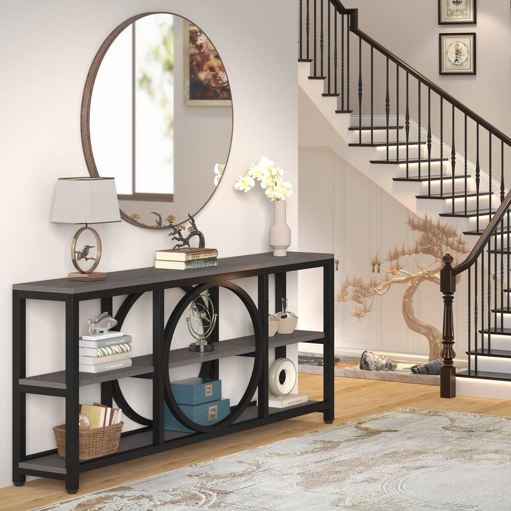 Beautiful and Modern Design 3-tier Media Console/ Narrow Long Console ...