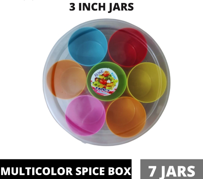 7 In 1 Partition Kitchen Seasoning Box Masala Box Set 7 Grid Portion ...