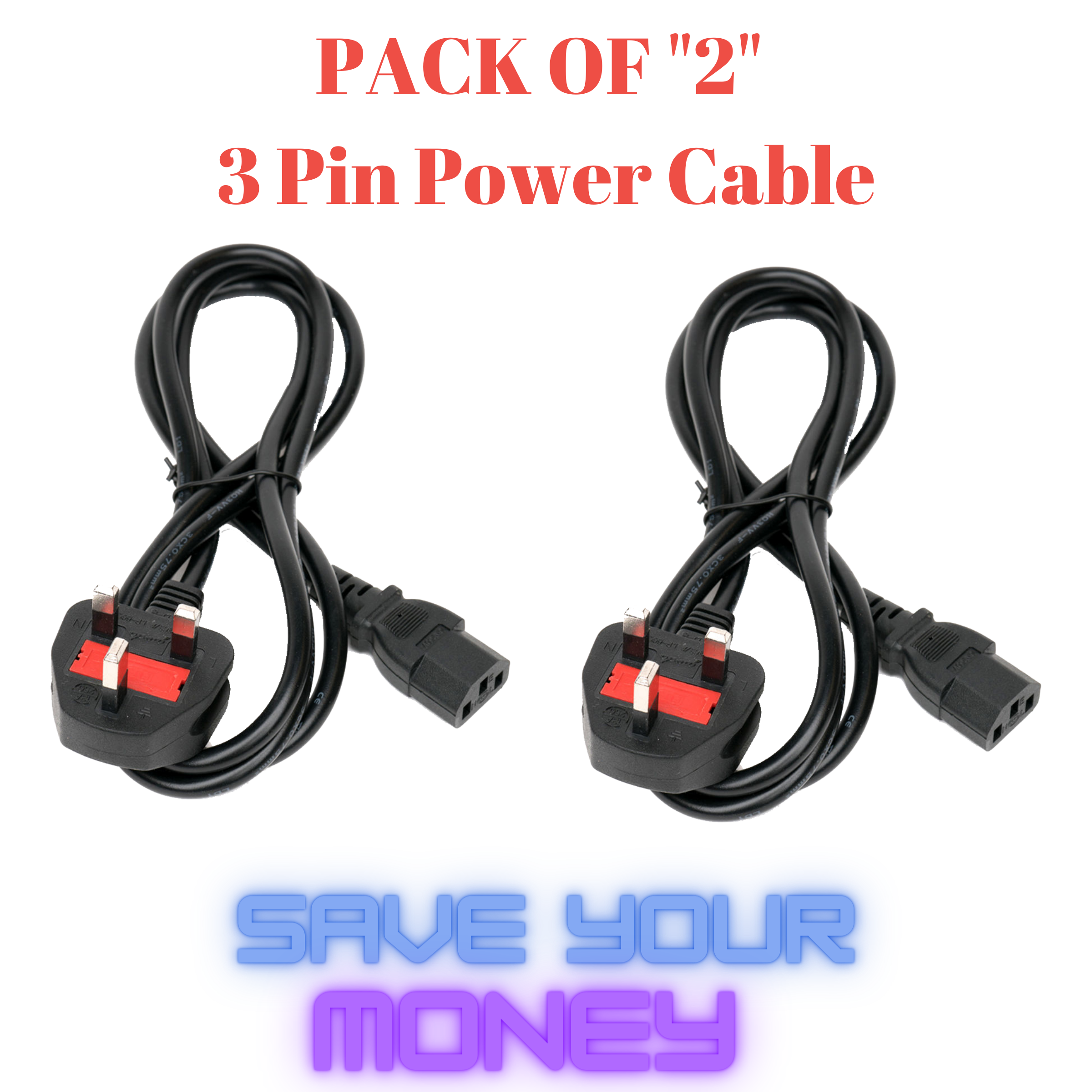 Power Cable for pc - 3 pin Power Cable for pc | Daraz.pk