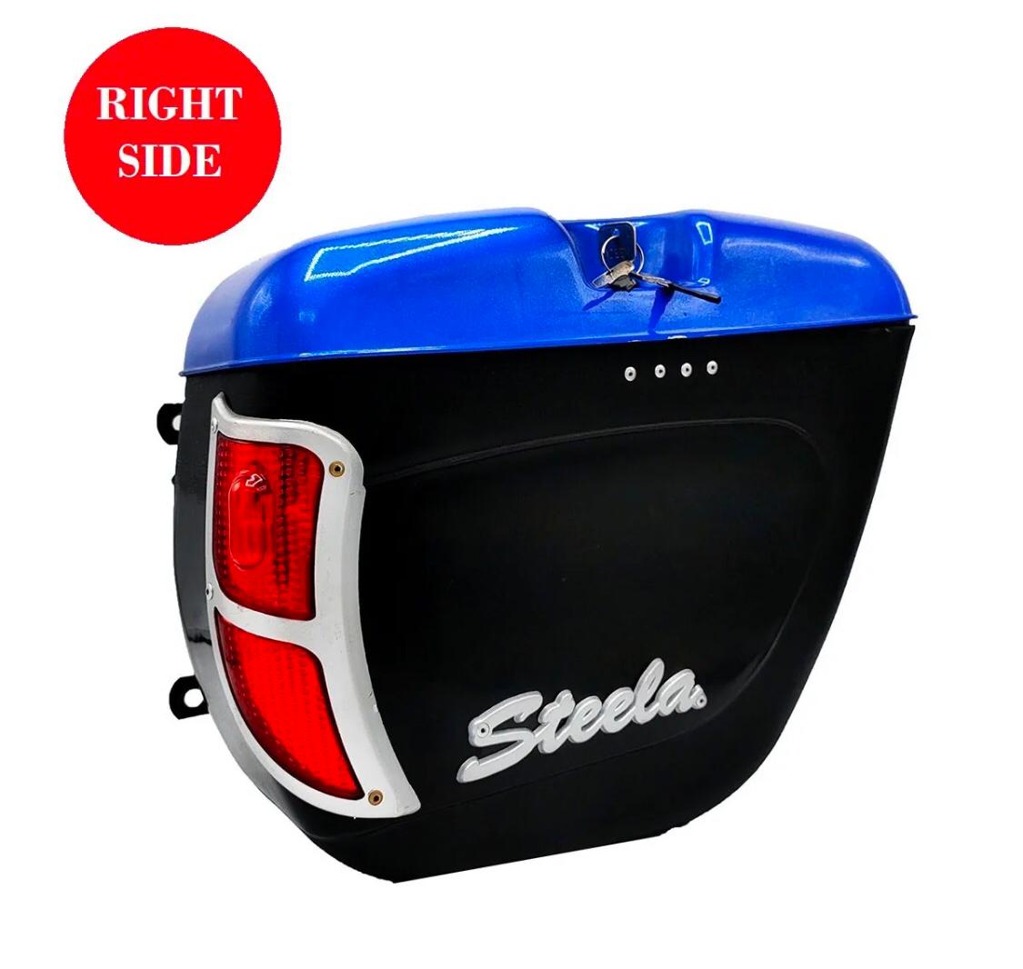 1- PC of Motorcycle Side Box Black with Blue Cap (Right Side) | Tail ...