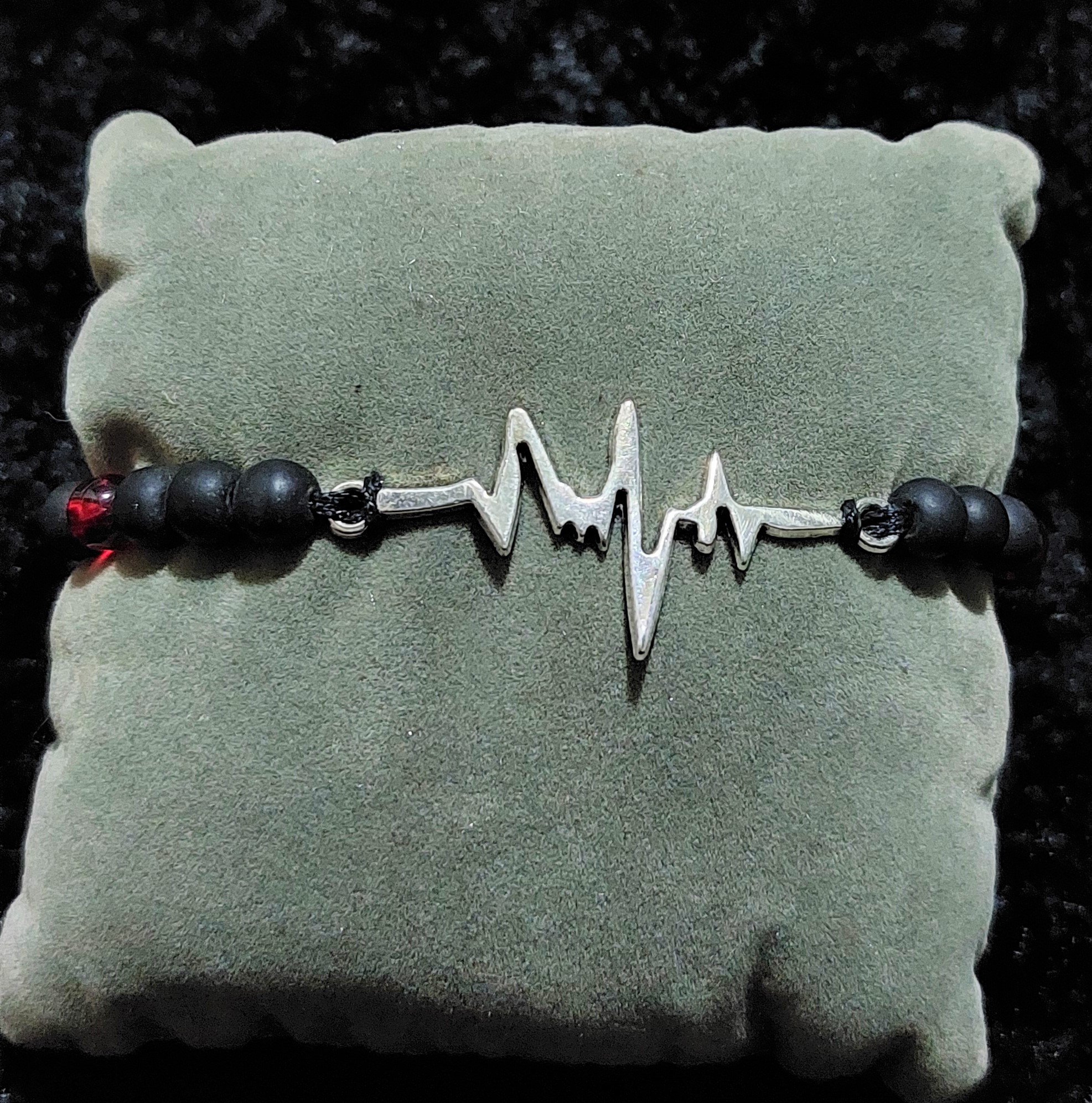 Black Heart Beat Bracelets Trendy Hot Fashion Jewellery ECG Bracelet ...