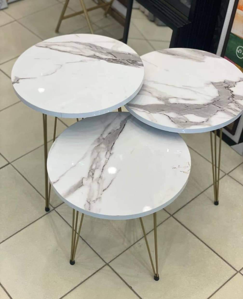 Vibronsy Modern Round Metal Table, Set of 3 OR 1 TABLE UV Sheet ...
