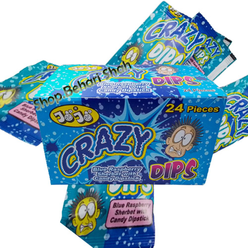 CRAZY Dips Blue Raspberry Sherbet & Candy Dipstick (1Box in 24pcs ...