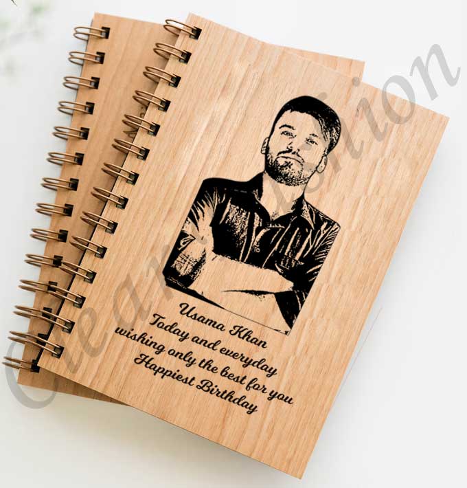Personalized/Customized Wooden Diary Name & Picture Engraved Diary with ...