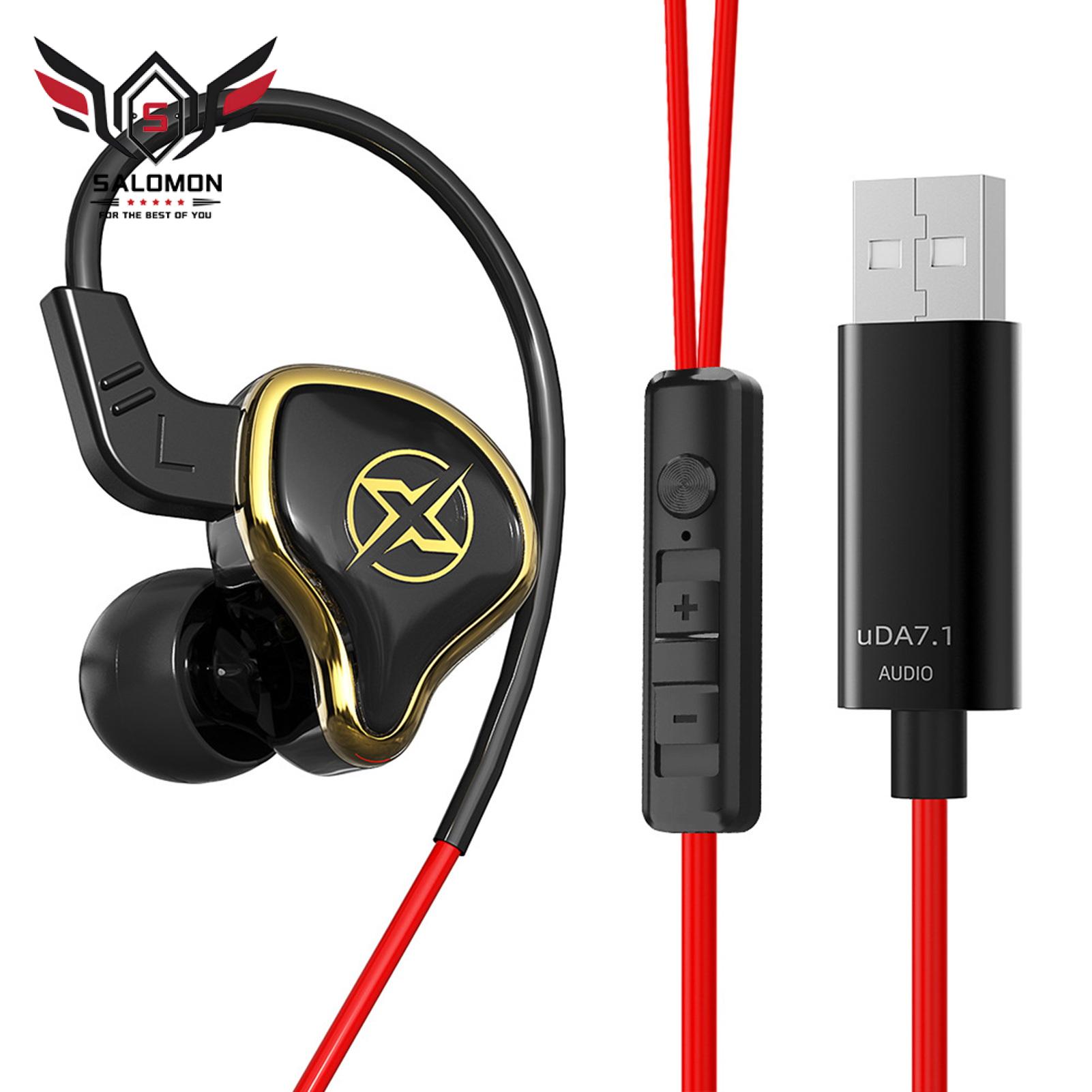 SALOMON Gaming Earphone Line Control Wired Earphones Sports Headset ...