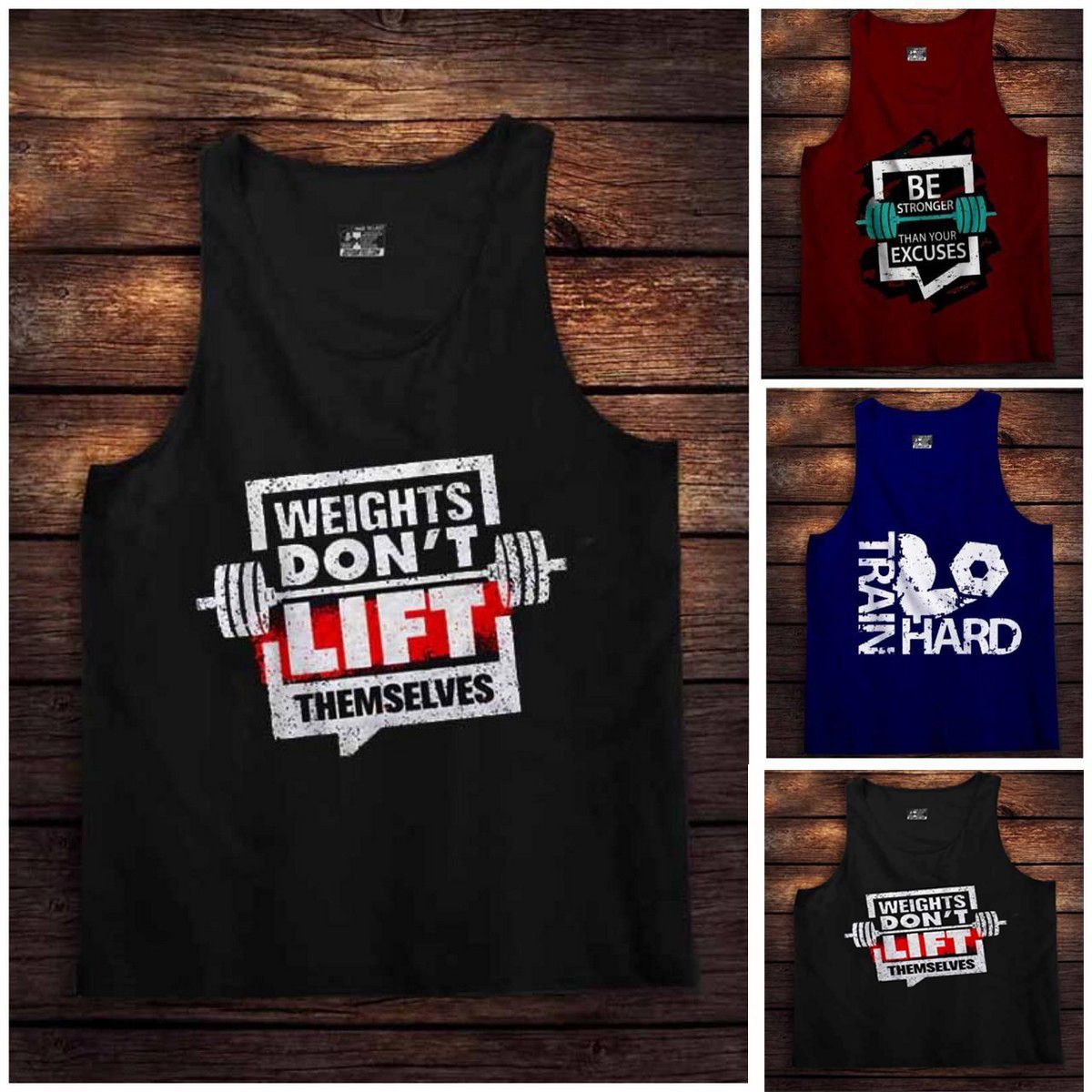 Pack of 3 Men sando Gym Sleeveless Fitness Tank Tops Training Wear ...