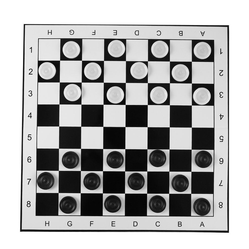 Plastic Checkers/Draughts Folding Chessd International Chess Set Game ...
