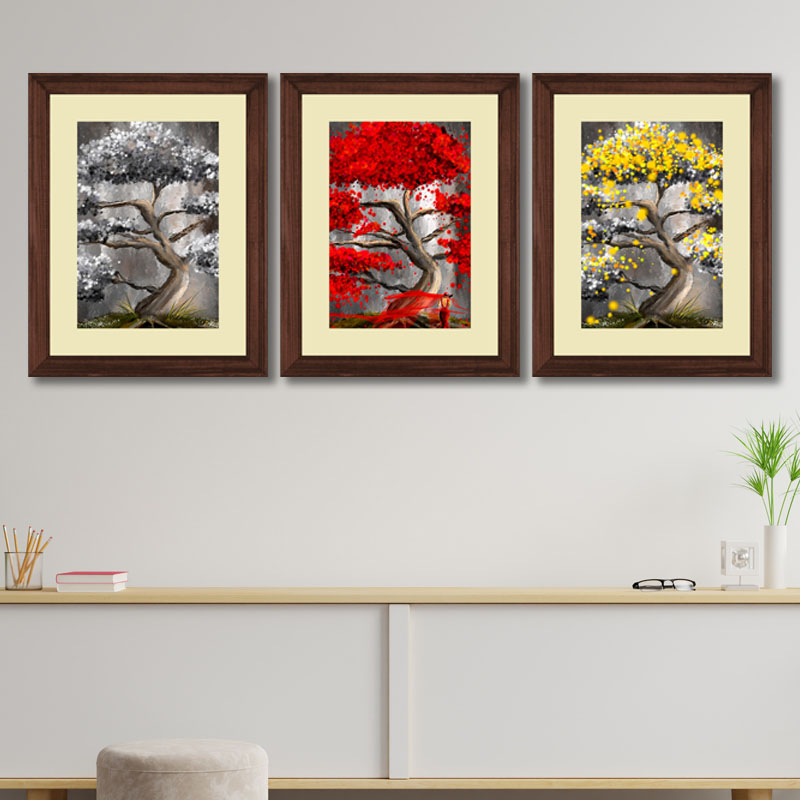 Set of 3 Colorful Trees Wall Art Frames, Collage Frames for Wall Décor – Raqeeq BF71 | Daraz.pk