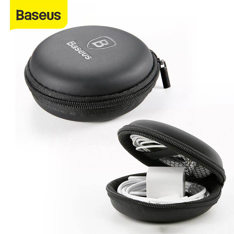 Baseus Portable Earphones Earbuds Carrying Bag Case Memory Card USB ...