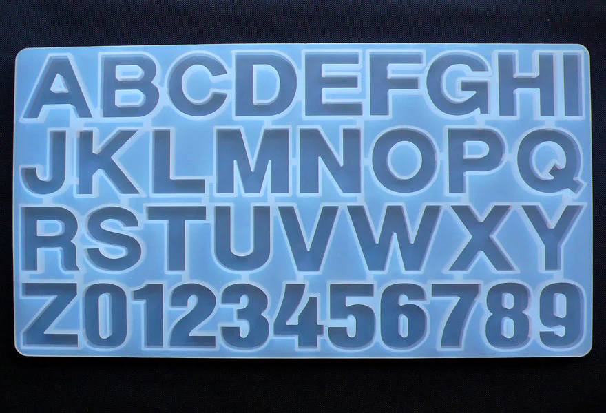 Alphabet Letter Mold for Resin – A-Z & 0-9 Silicone Mold for Keychains ...