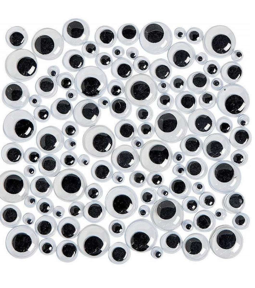 Pack of 70 - Google decoration Eyes different mixed sizes - Black ...