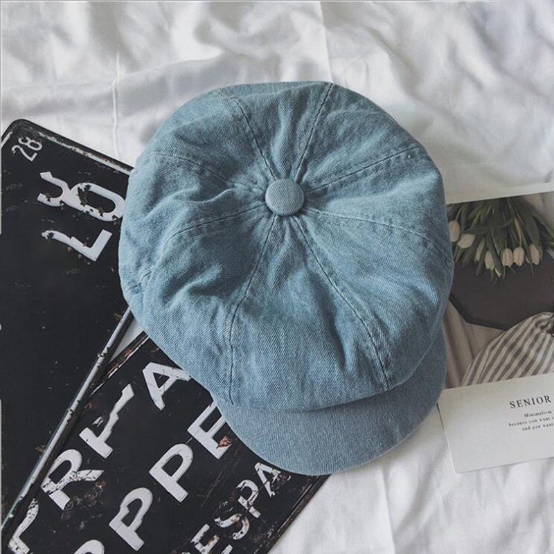 【DM bag factory Store】Vintage Unisex sboy Denim Cap Autumn Cowboy Hat ...