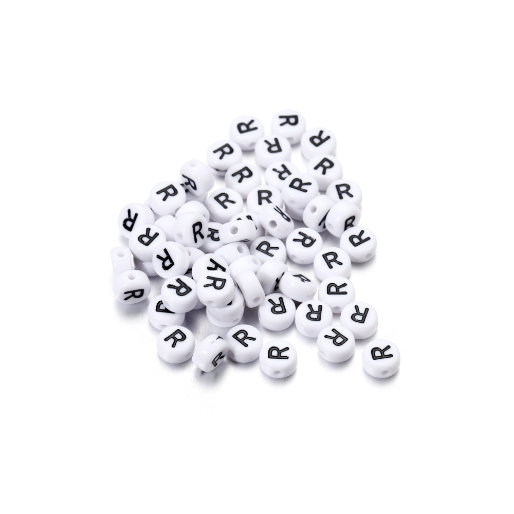 100pcs/pack Acrylic Spacer Beads Letter Beads Alphabet Beads For ...