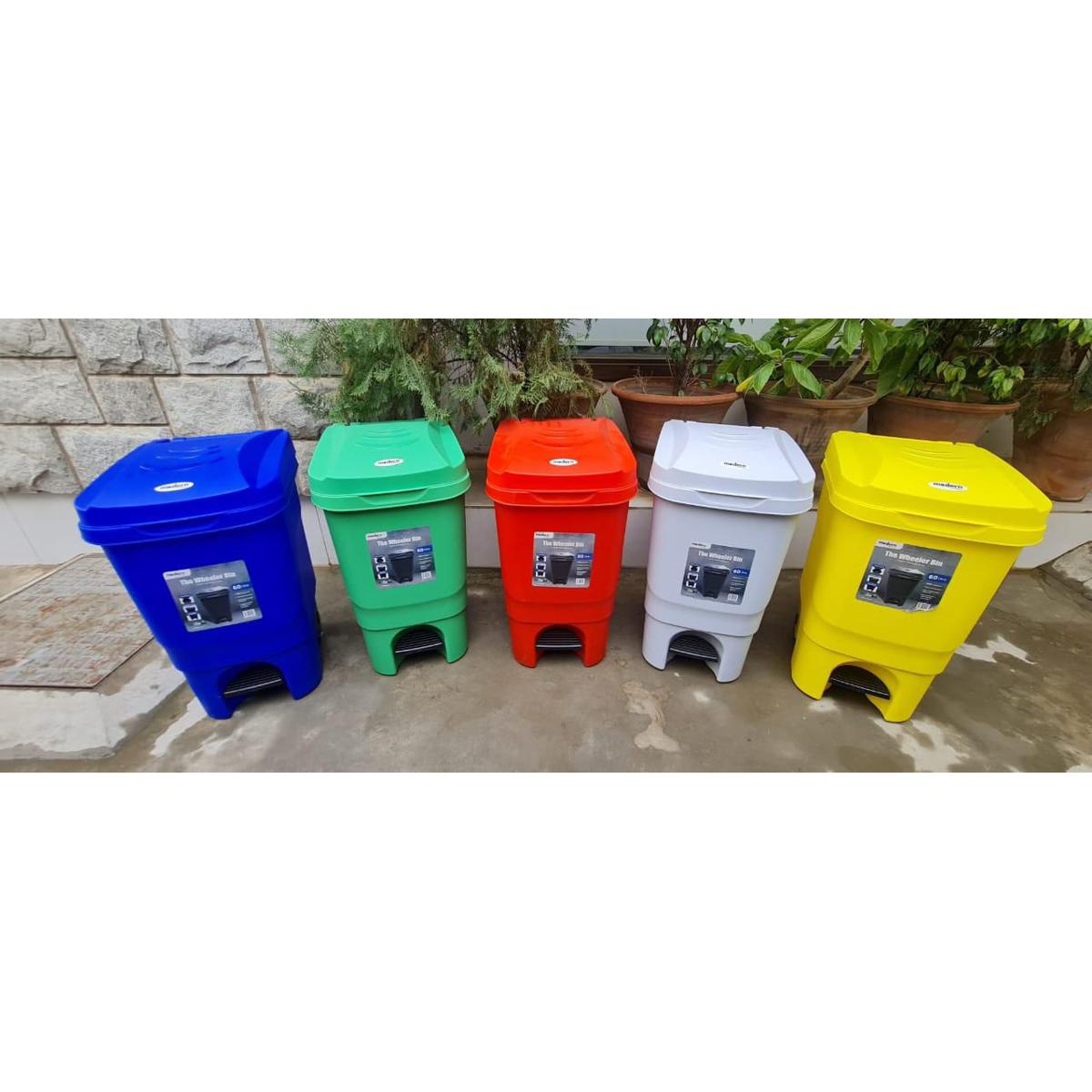 Dustbin 60 Liter With Pedal & Wheel Support Multicolored | Daraz.pk