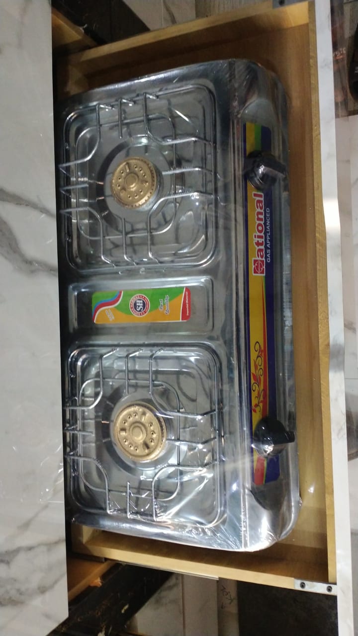 National Double Burner Gas Stove-Choolah-Stainless Steel body Works on ...