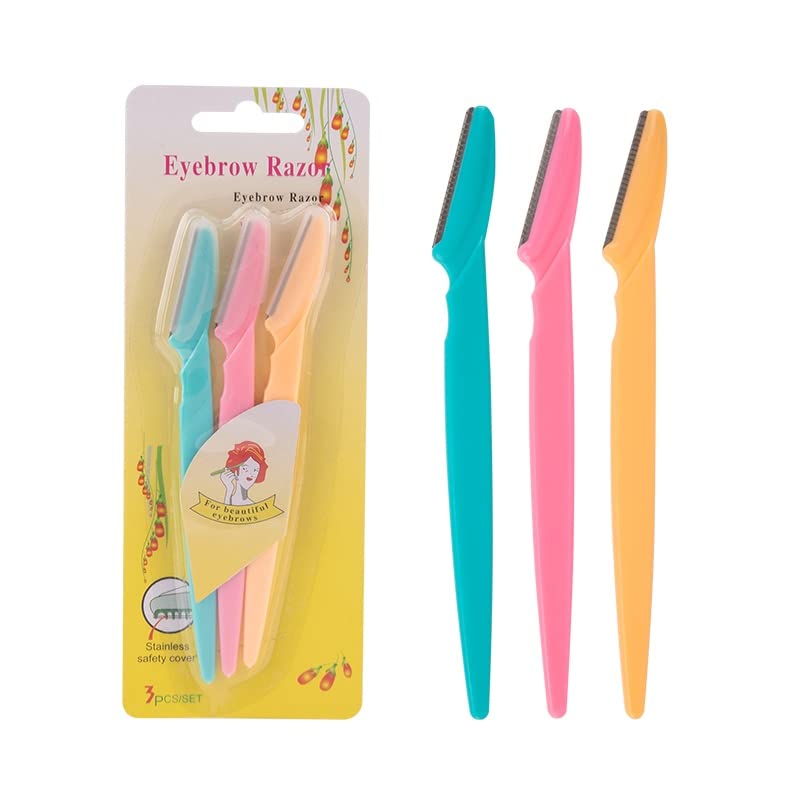 Pack Of 3 Twinkle Eyebrow Razor With Multicolor Stainless Steel Razor ...