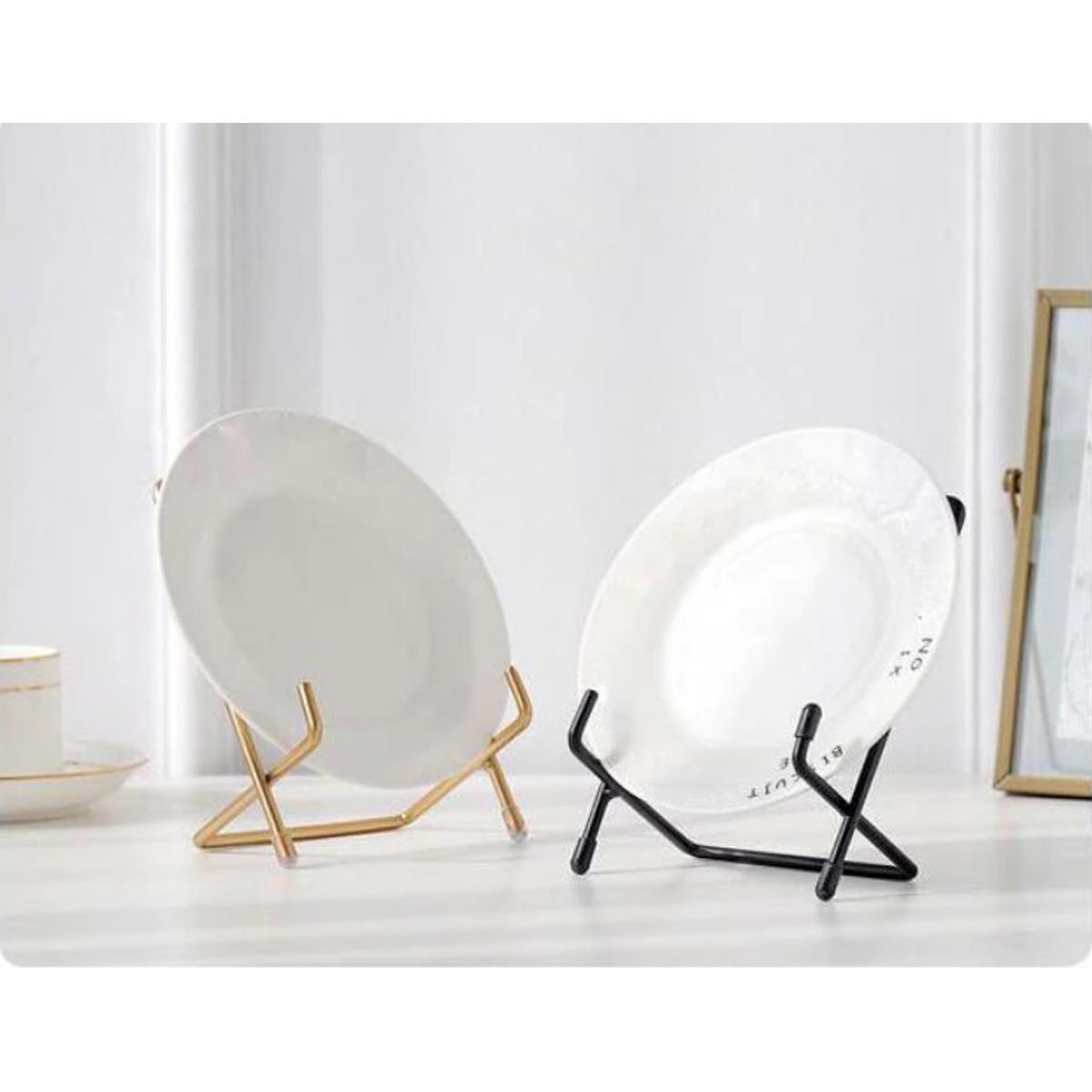 1pc Metal Plate Display Stand Decorative Plate Stand Picture Frame ...