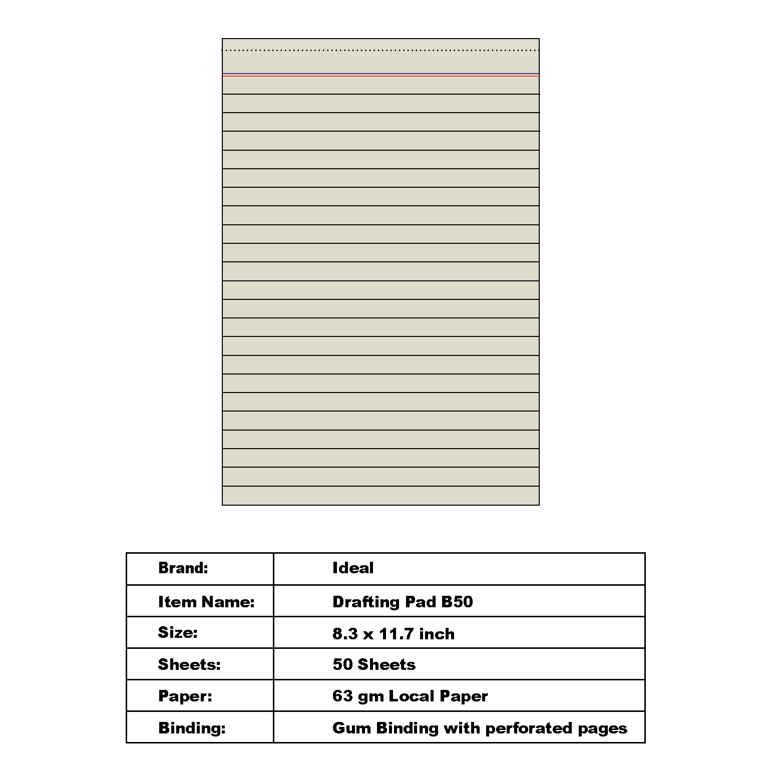 Drafting Pad B50 - Pack of 2 Pcs - Size A4 - LocaI Paper | Daraz.pk