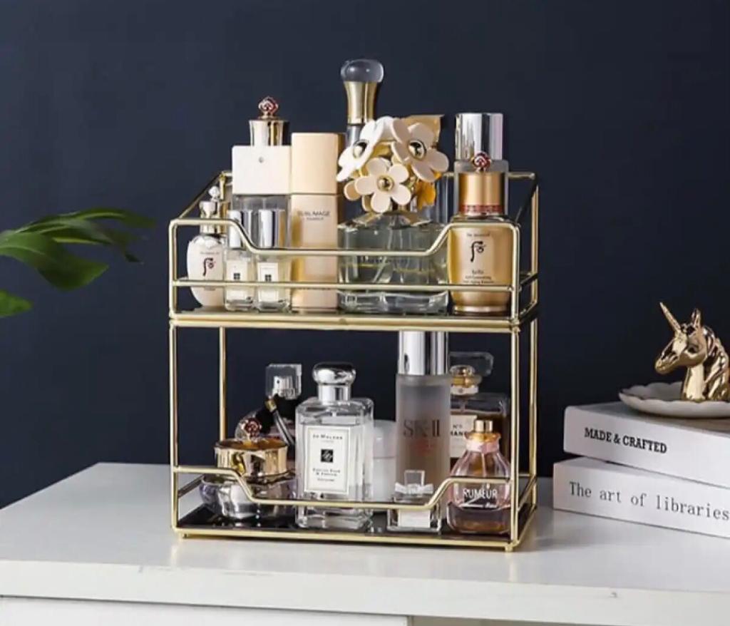 2 Tier Makeup Organizer Or Drawer Shelf Perfumes Cosmetics Storage Rack ...