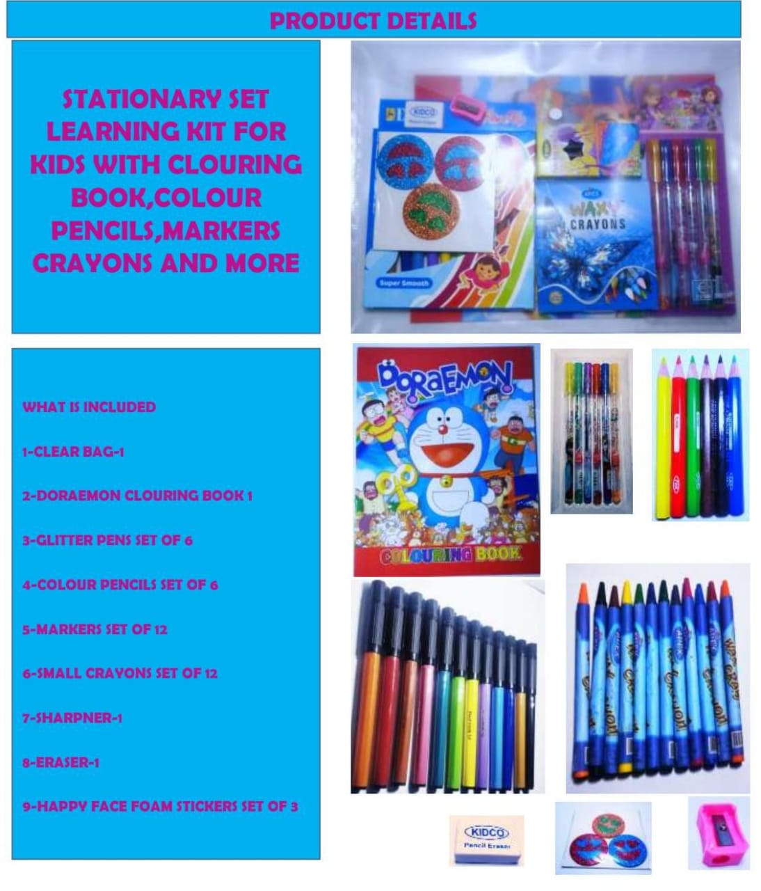 Stationary Item Set/ Learning / Activity Kit For Kids With Colouring ...