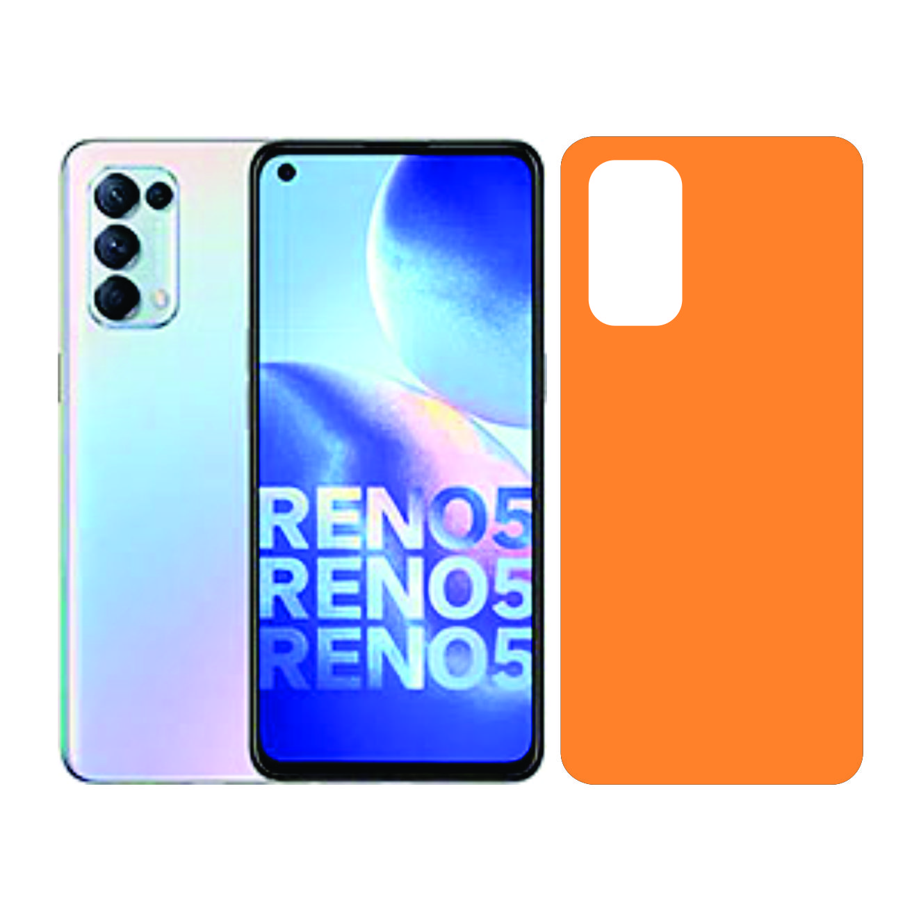 Oppo Reno 5 4G Back RHINO-1080 Light Orange Sheet Anti-stain Wrap Cover ...