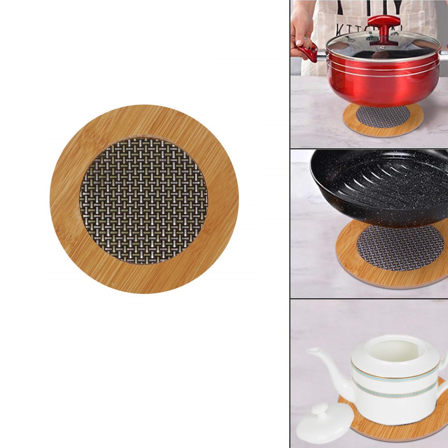 Eco-Friendly Anti Slip Round Shape Bamboo Wooden Useful Kitchen for ...