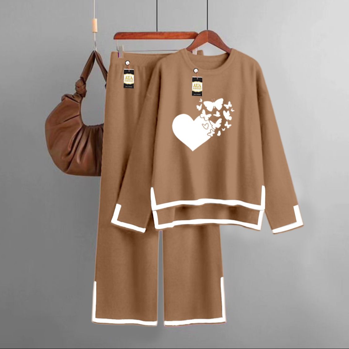 Turkish Summer Butterfly Heart Printed Co-Ord Set for Women - Warm ...