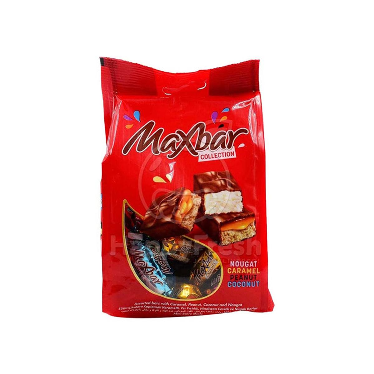 Maxbar Collection Nougat, Coconut, Caramel, Peanut Chocolate Pouch 142gm | Daraz.pk