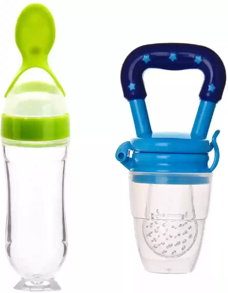 2 in 1 Baby Infant Food Fruits Soft Bite Nipple Feeder Silicone ...