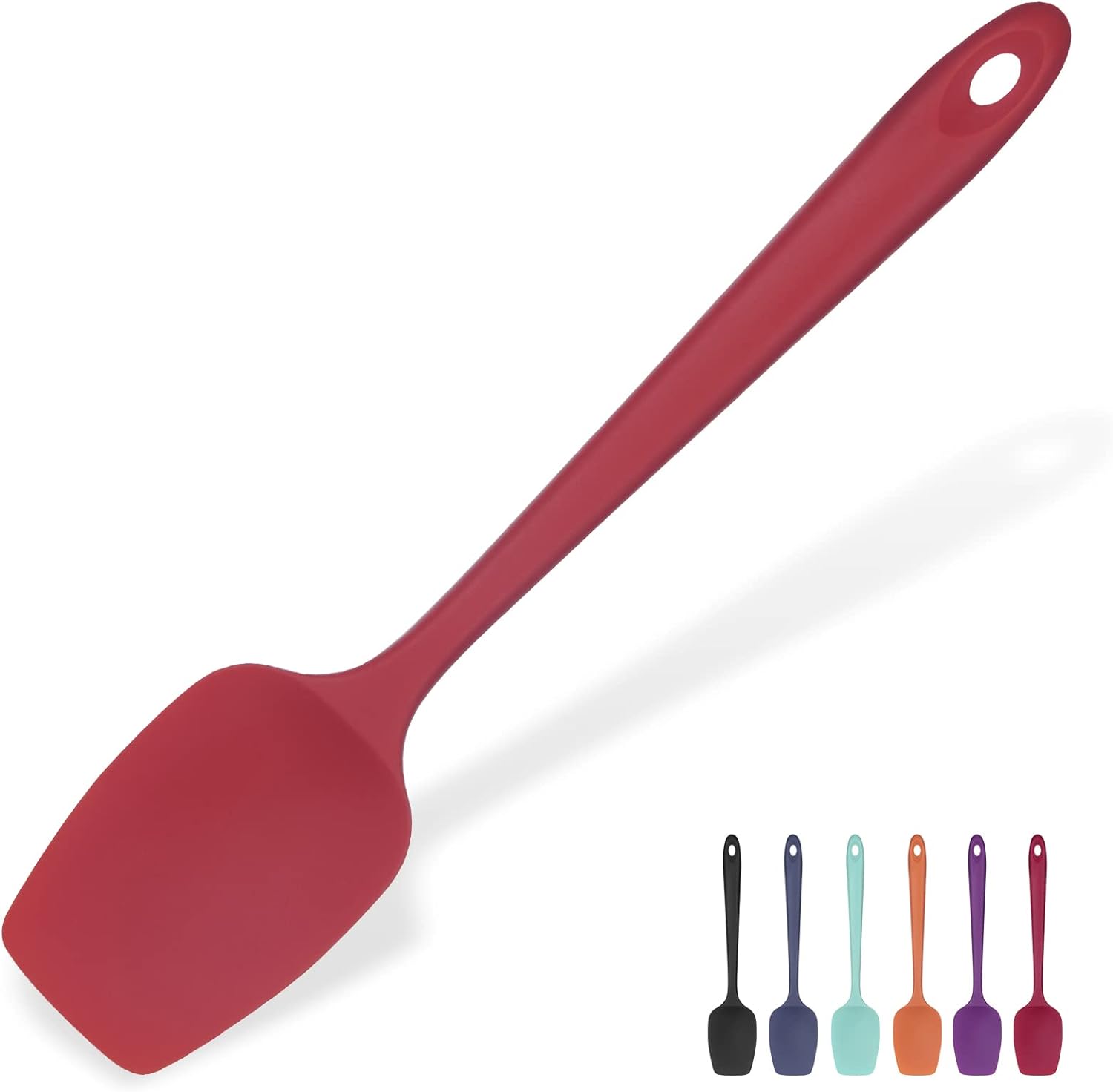 Silicone Spoon Spatula- Heat Resistant Flexible Seamless Rubber Spatula ...
