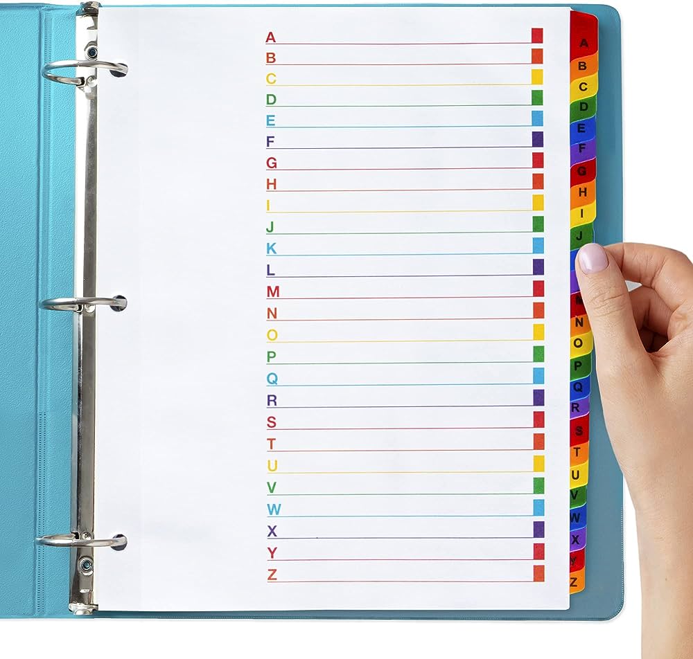 Office file Separators 10, 20, 26 and 31 Plastic Dividers 6 different ...