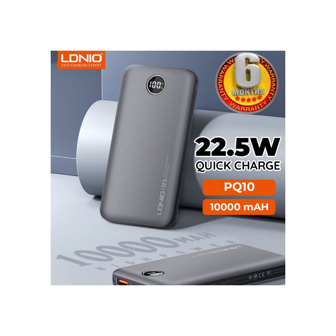LDNIO PQ10 22.5W Digital Display 10000mah Power Bank | Daraz.pk