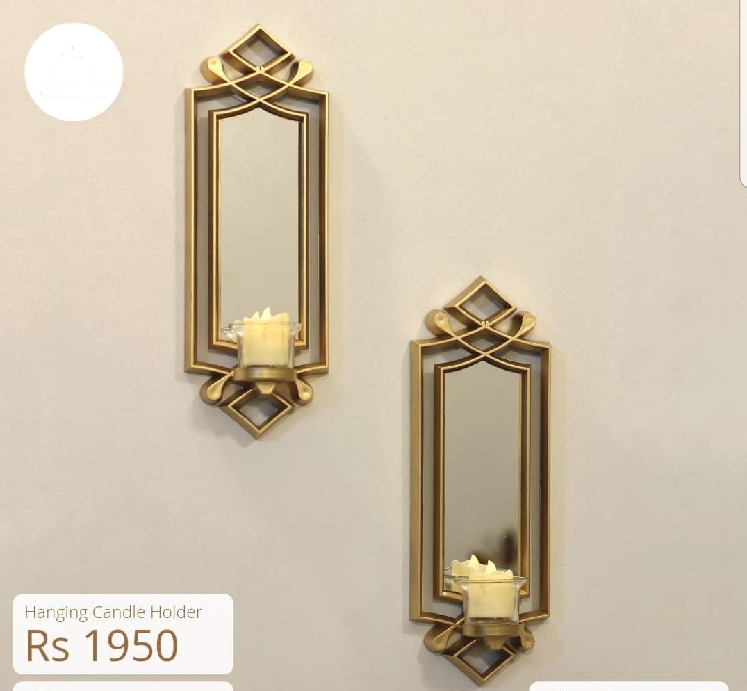 2 Peace Fancy Candle Wall Mirror Décor Decoration | Daraz.pk