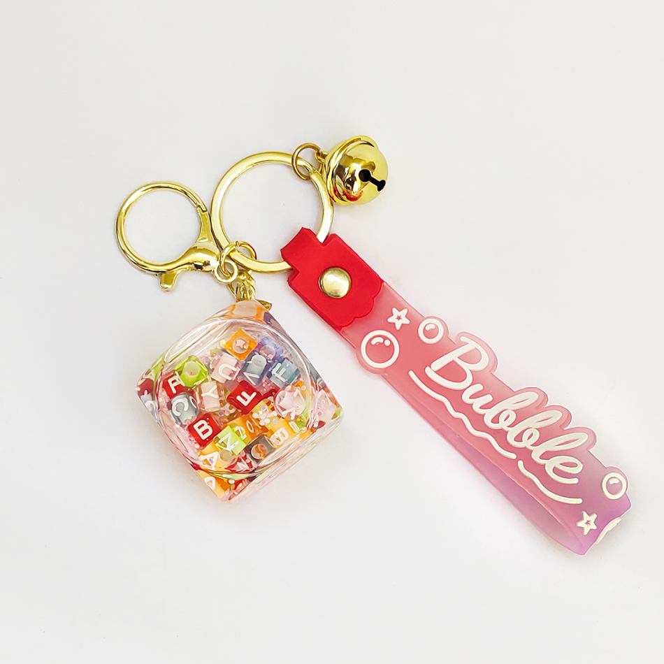 Acrylic Oil Water Inside 3D Floater Keyring bubbles Shaker Floating Blank Liquid Keychain | Daraz.pk