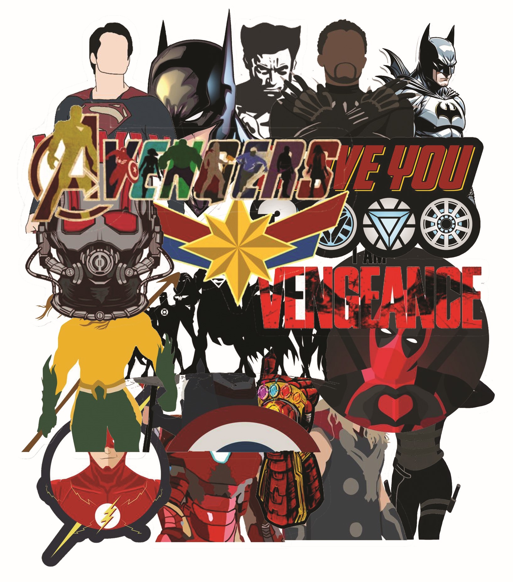 Multiple Superhero Stickers Of Your Choice Available in Single, Pack of ...