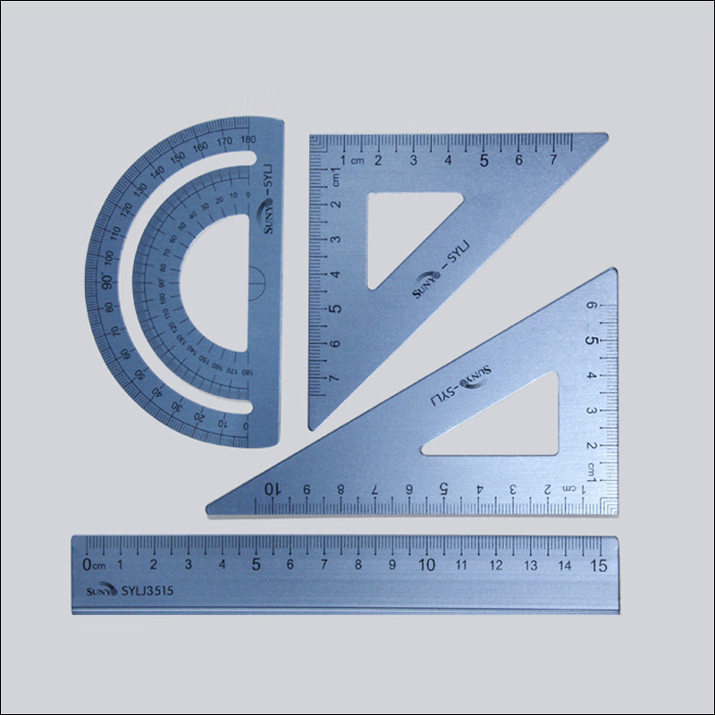 2024 4Pcs/Set Aluminum Ruler Set Metal Right Triangle Ruler Geometry ...