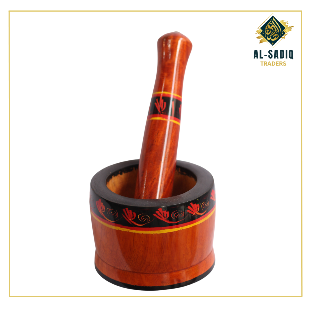 AL-SADIQ TRADERS | Chatu Watta Hand Painted, SMALL SIZE , Wooden Mortar ...