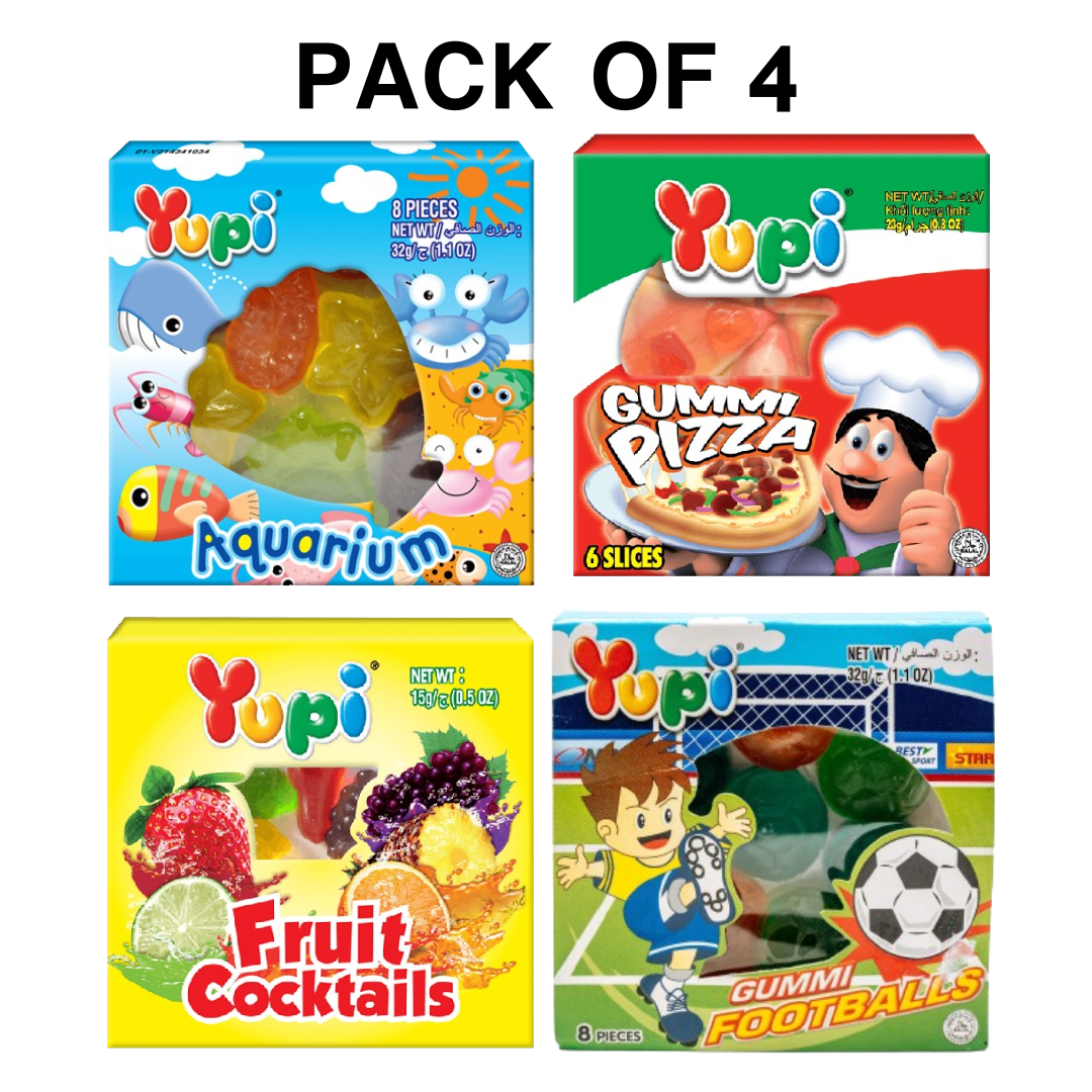 Yupi (Pack of 4) jellies combo /4 flavours / imported/jellies/gifts for ...