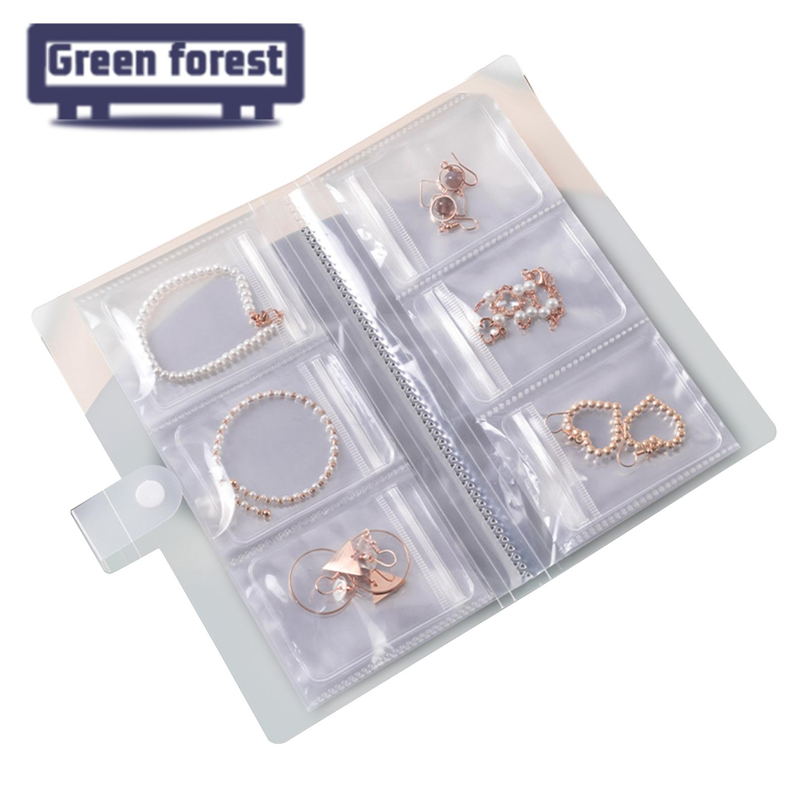 Green forest Earring Storage Book Anti Oxidation 84/160 Grids Jewelry ...