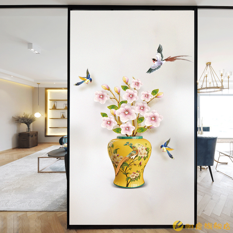3D three-dimensional wall stickers glass stickers kitchen door stickers ...