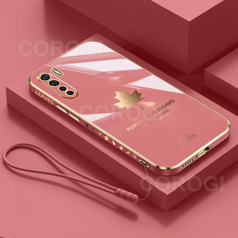 COROGI for OPPO F15 Back Cover with Lanyard Luxury 6D Plating Stylish ...