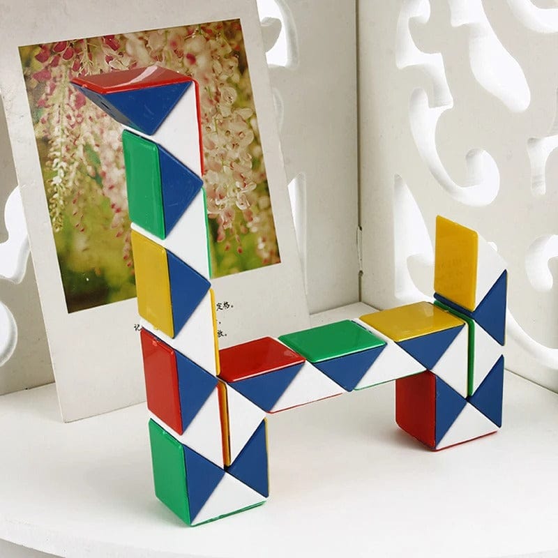 24 Blocks Magic Snake Cube,Mini Snake Ruler Twist Puzzle,Snake Speed ...