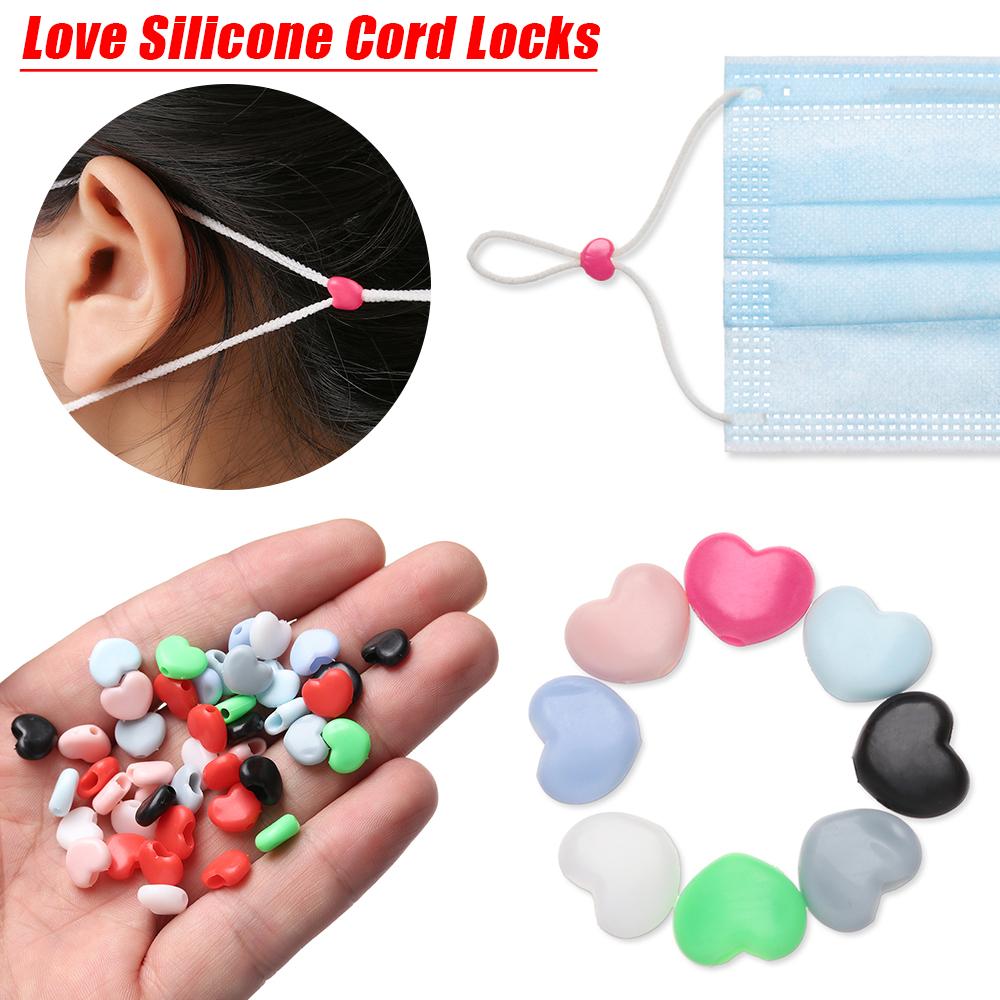 50/100PCS Adult Children Soft Hot New Love Silicone Cord Locks Non Slip ...